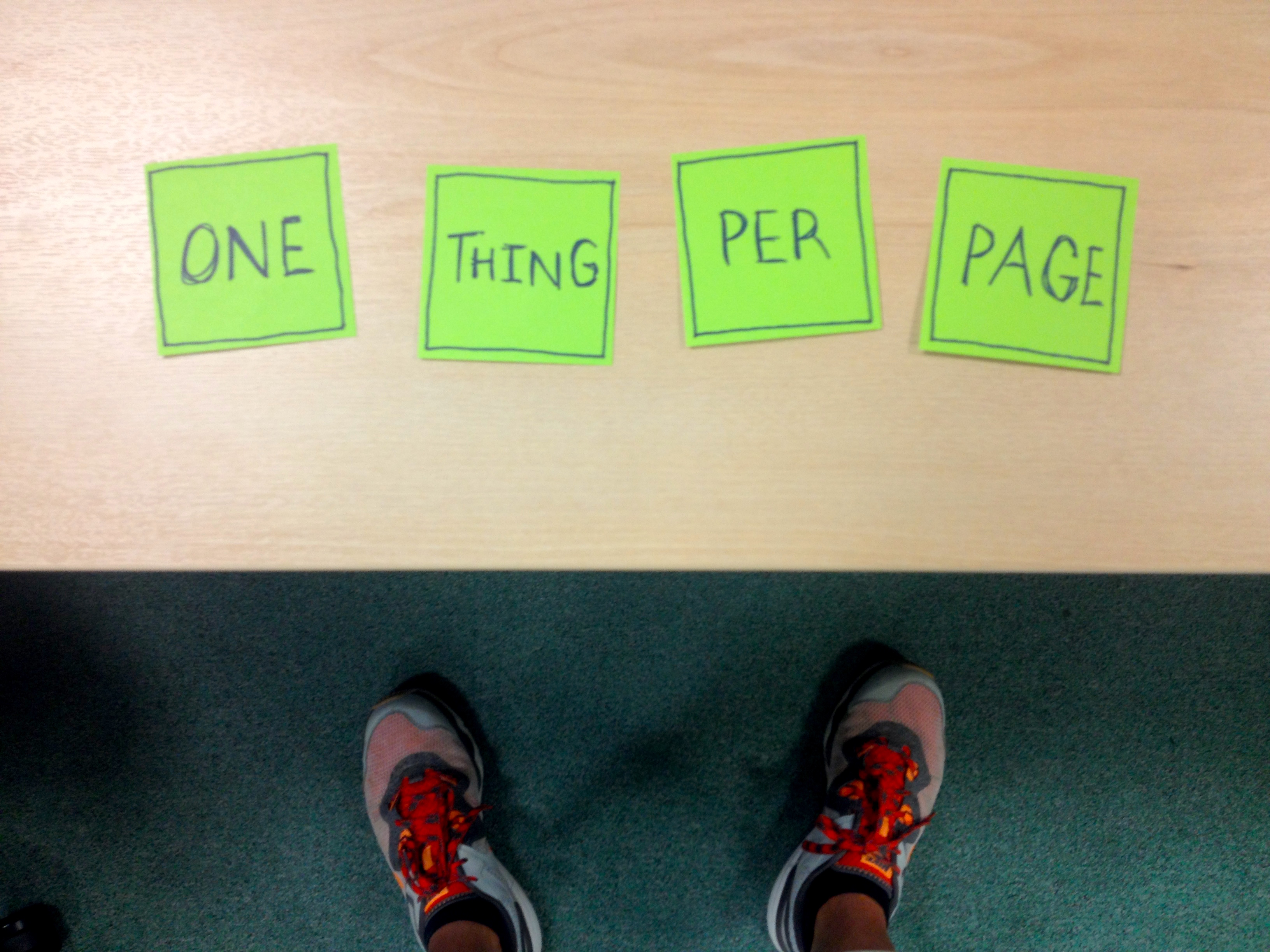 One thing per page – Design in government