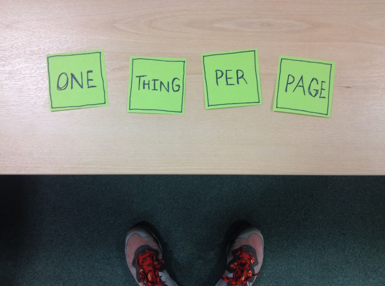 One thing per page – Design in government
