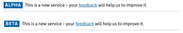 We’ve updated the alpha and beta phase banners – Design in government