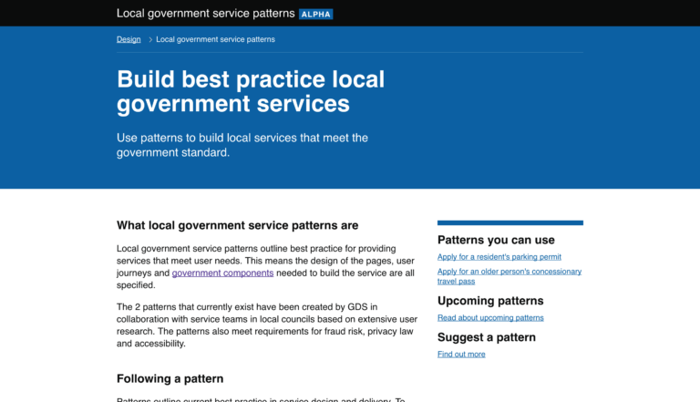 Designing the first service patterns for local government – Design in ...