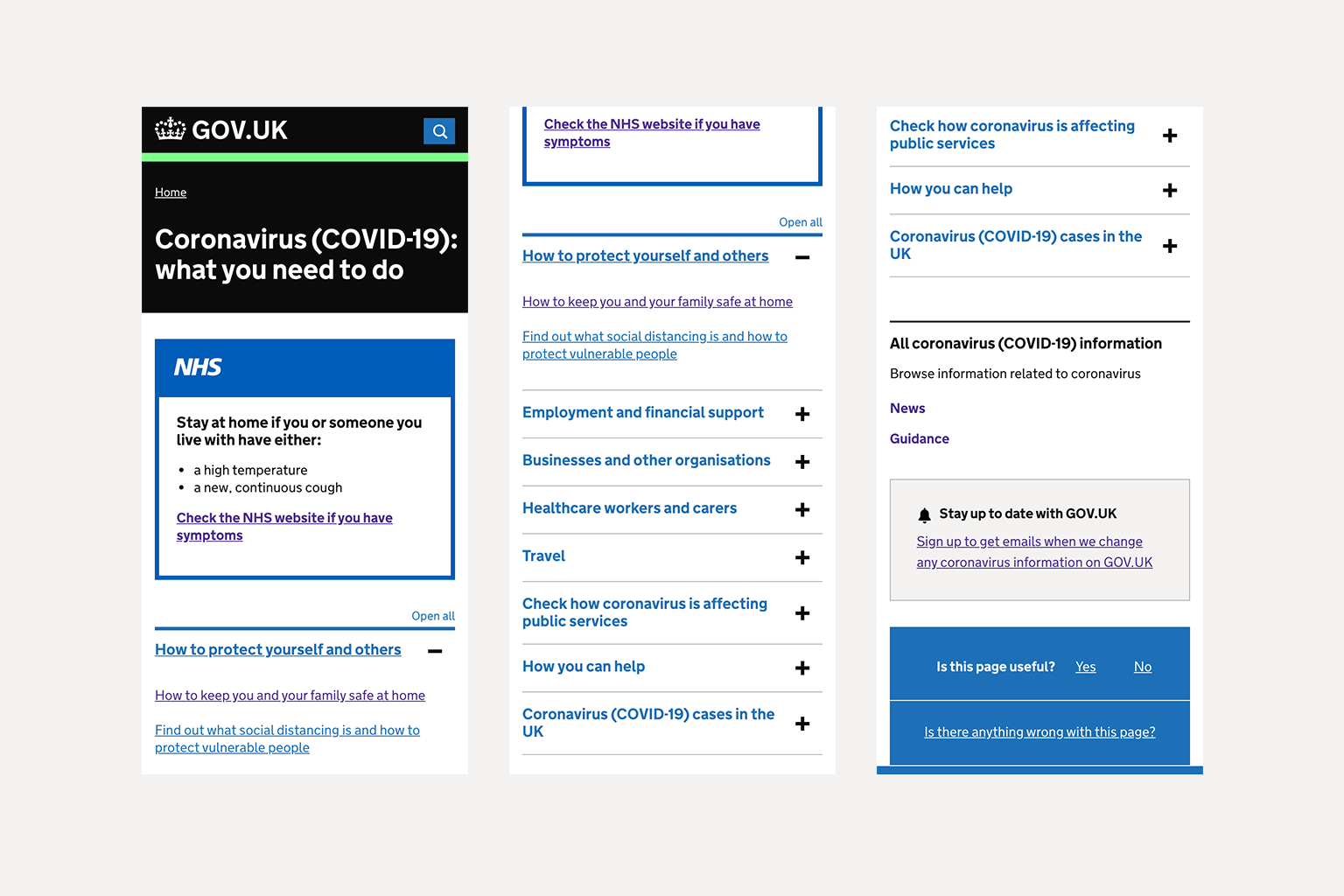 Designing the GOV.UK coronavirus page – Design in government